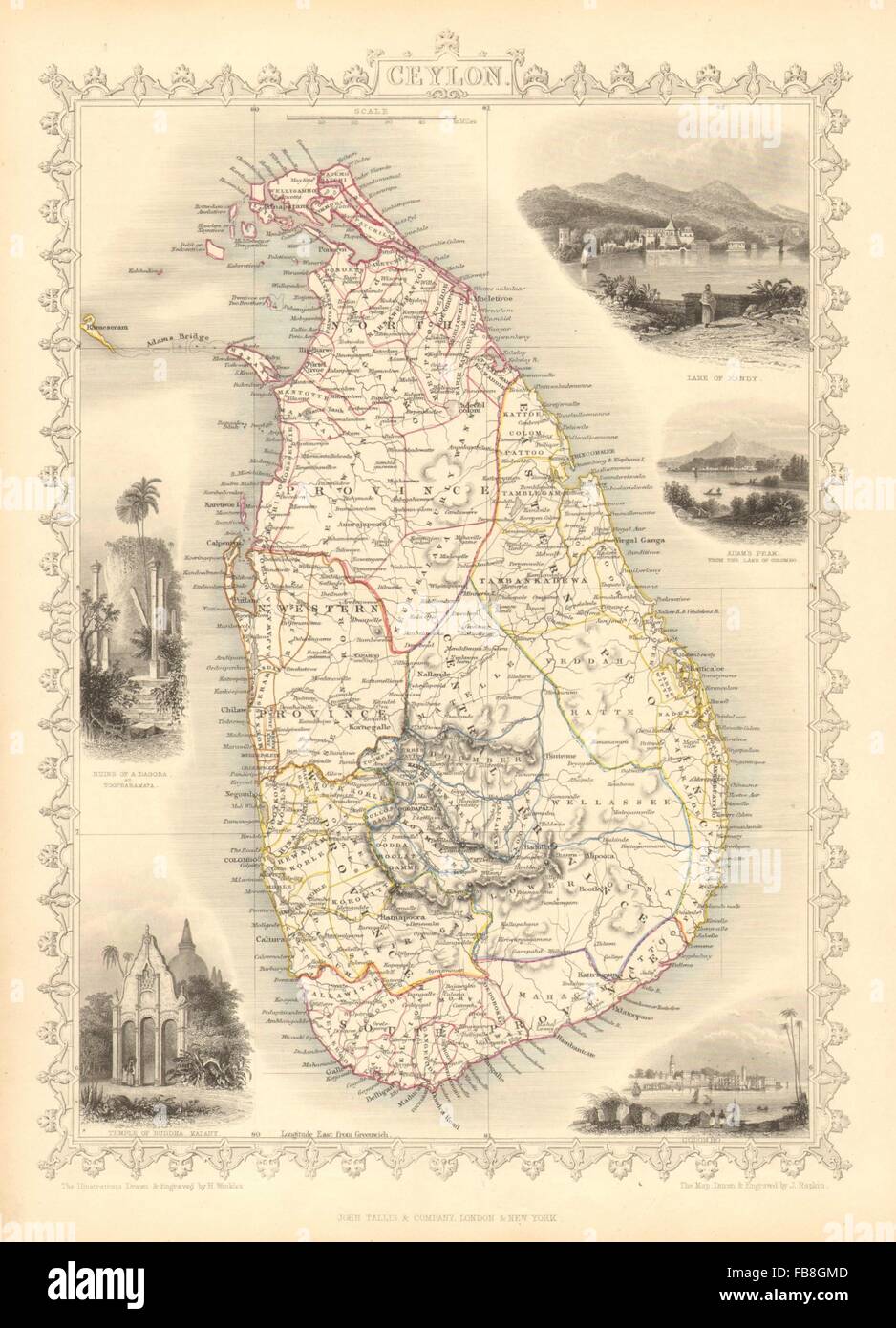 Ceylan : dans les provinces. Kandy et Colombo. Le Sri Lanka. TALLIS ...