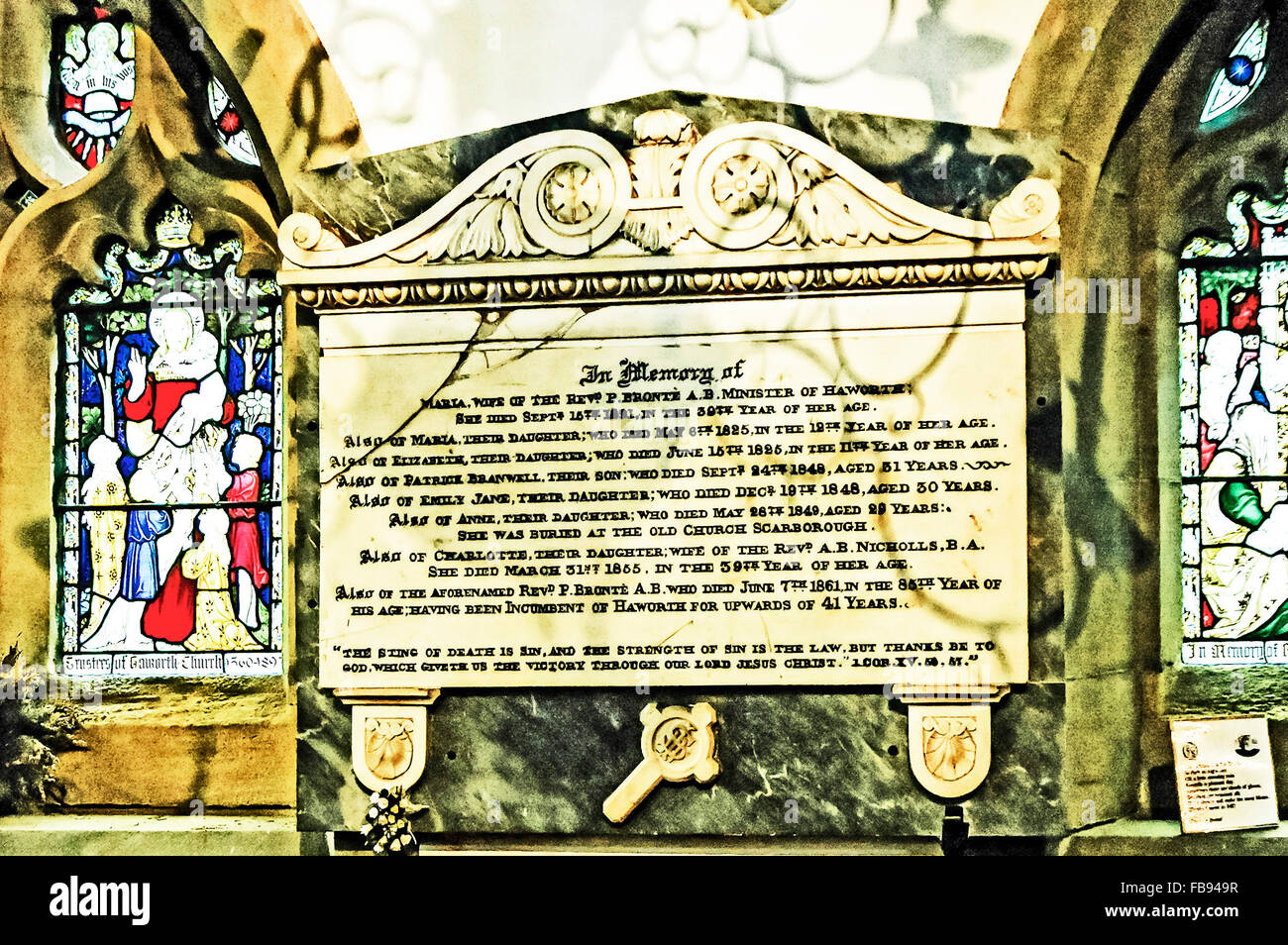 St Michel et tous les Anges, Haworth, dans le Yorkshire, Memorial pour ...