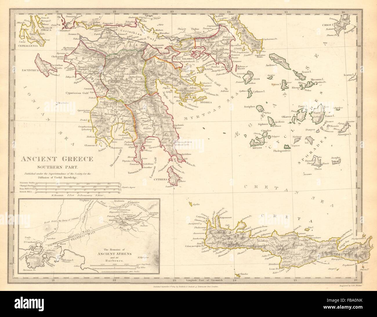 Antique map of athens Banque de photographies et d’images à haute ...