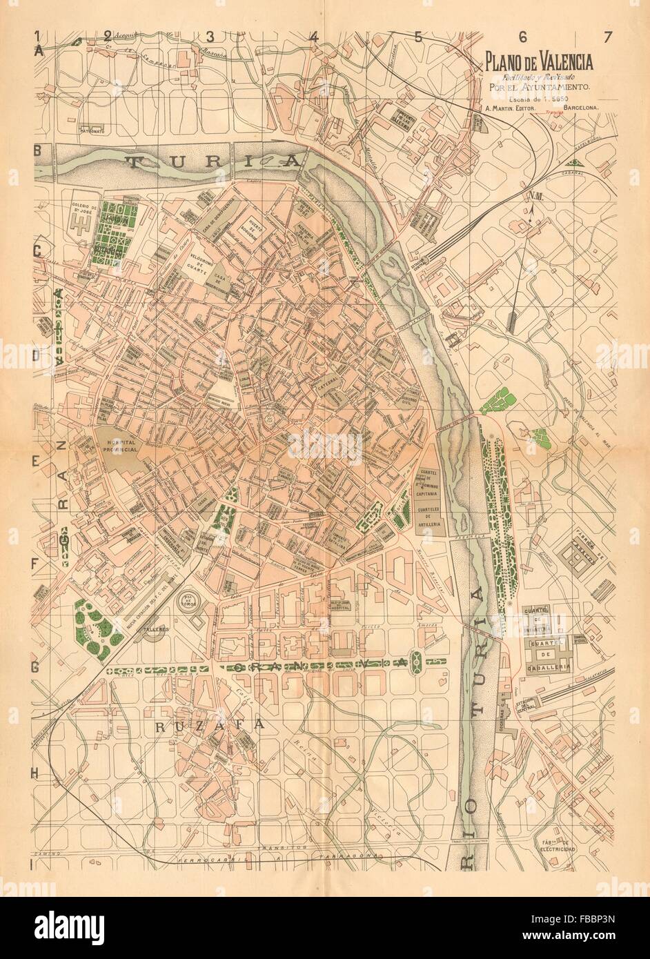 Valencia Antique Town City Plan Banque d'image et photos - Alamy