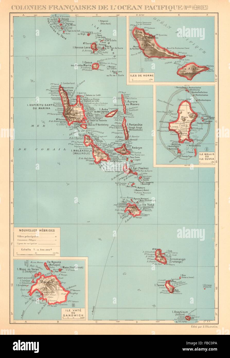 Map of the new hebrides Banque de photographies et d’images à haute ...