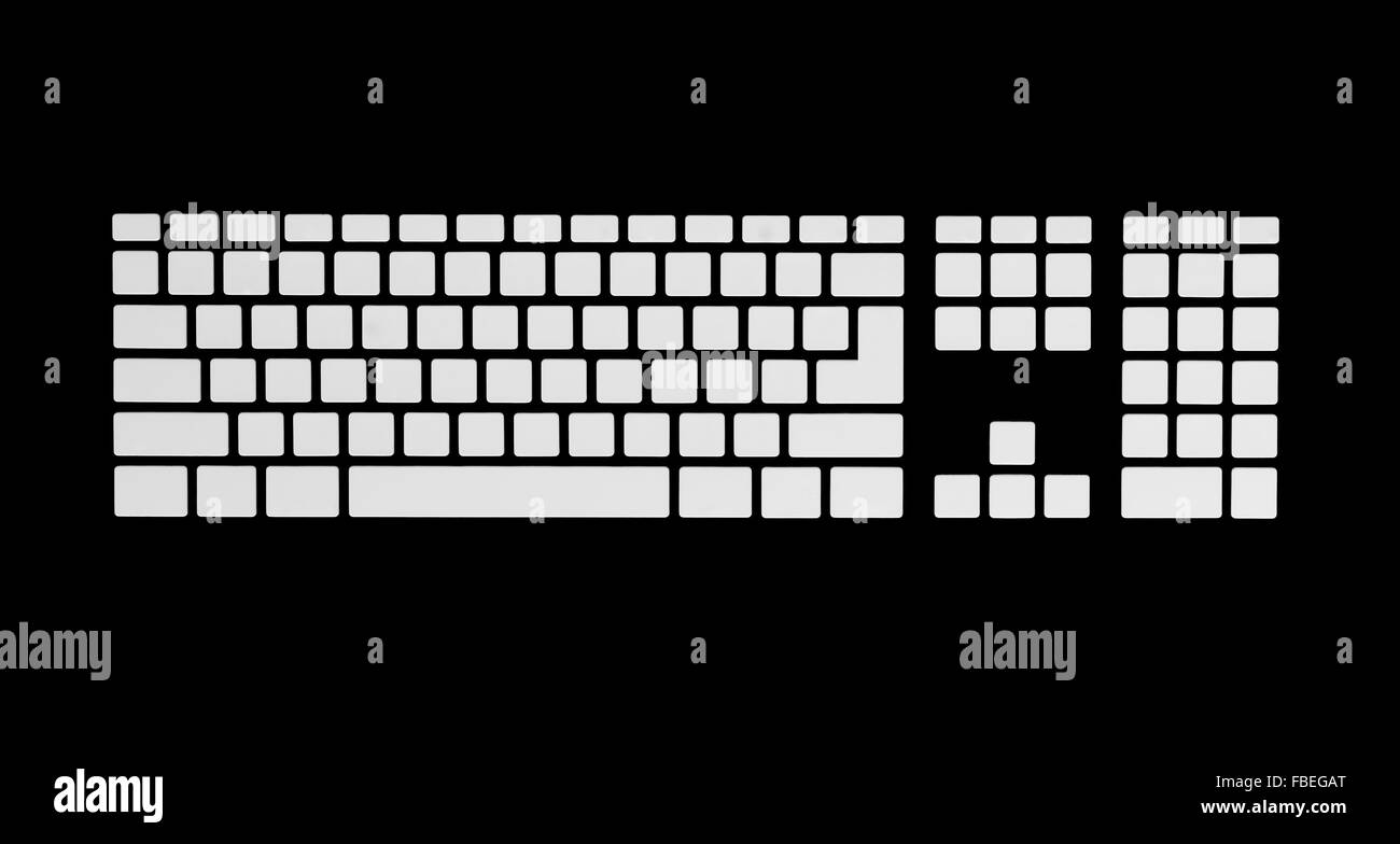 Clavier noir vierge Banque d'images noir et blanc - Alamy