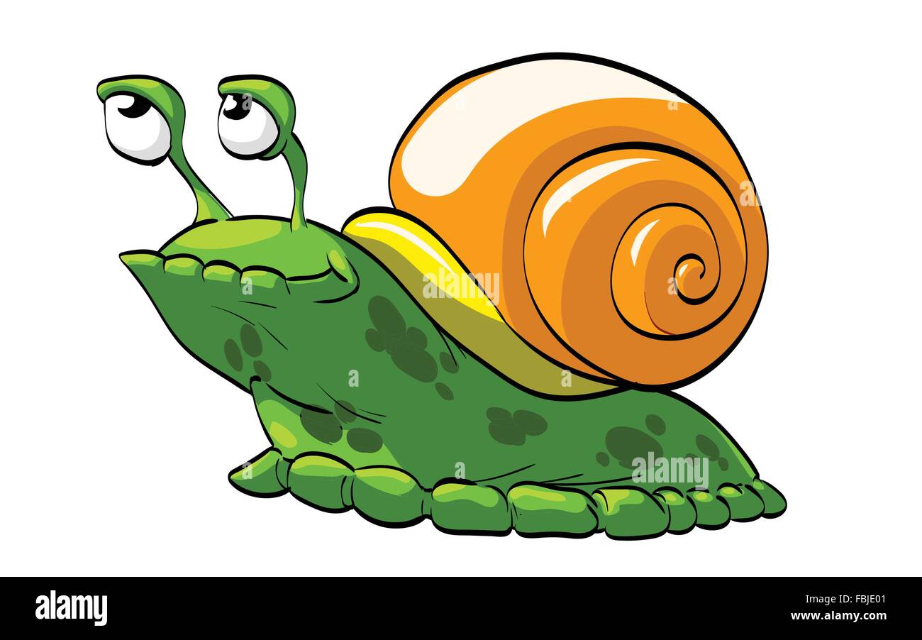 Cute cartoon illustration de l'escargot Image Vectorielle Stock - Alamy