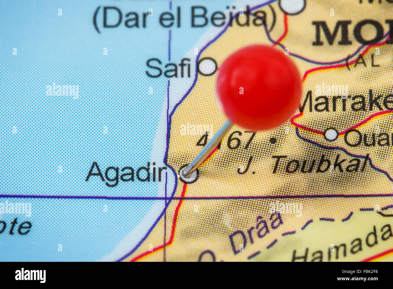 Carte du maroc avec aiguille Banque de photographies et d’images à ...