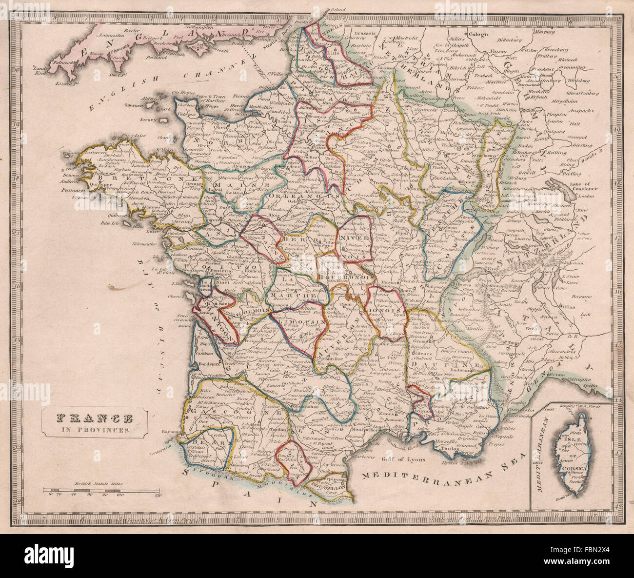 La FRANCE EN PROVINCES. Les rivières. Contour original couleur. JOHNSON ...
