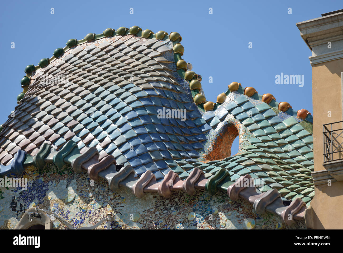 Toit de la maison Casa Batllo (pourrait également la maison d'os) conçu ...