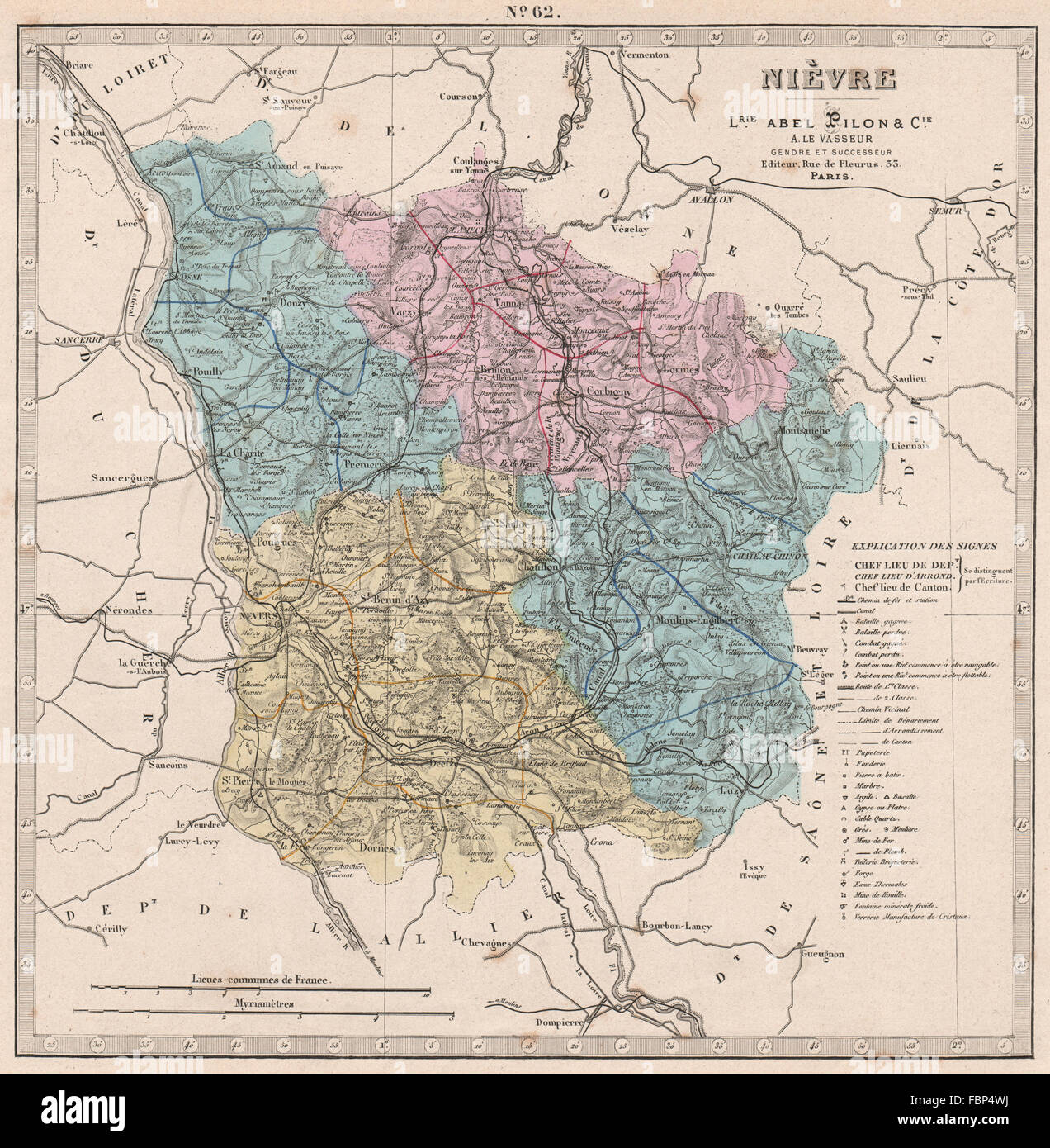 Nievre map Banque de photographies et d’images à haute résolution - Alamy