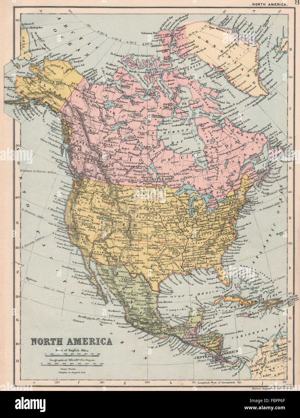 Mapa político de américa del norte Banque de photographies et d’images ...