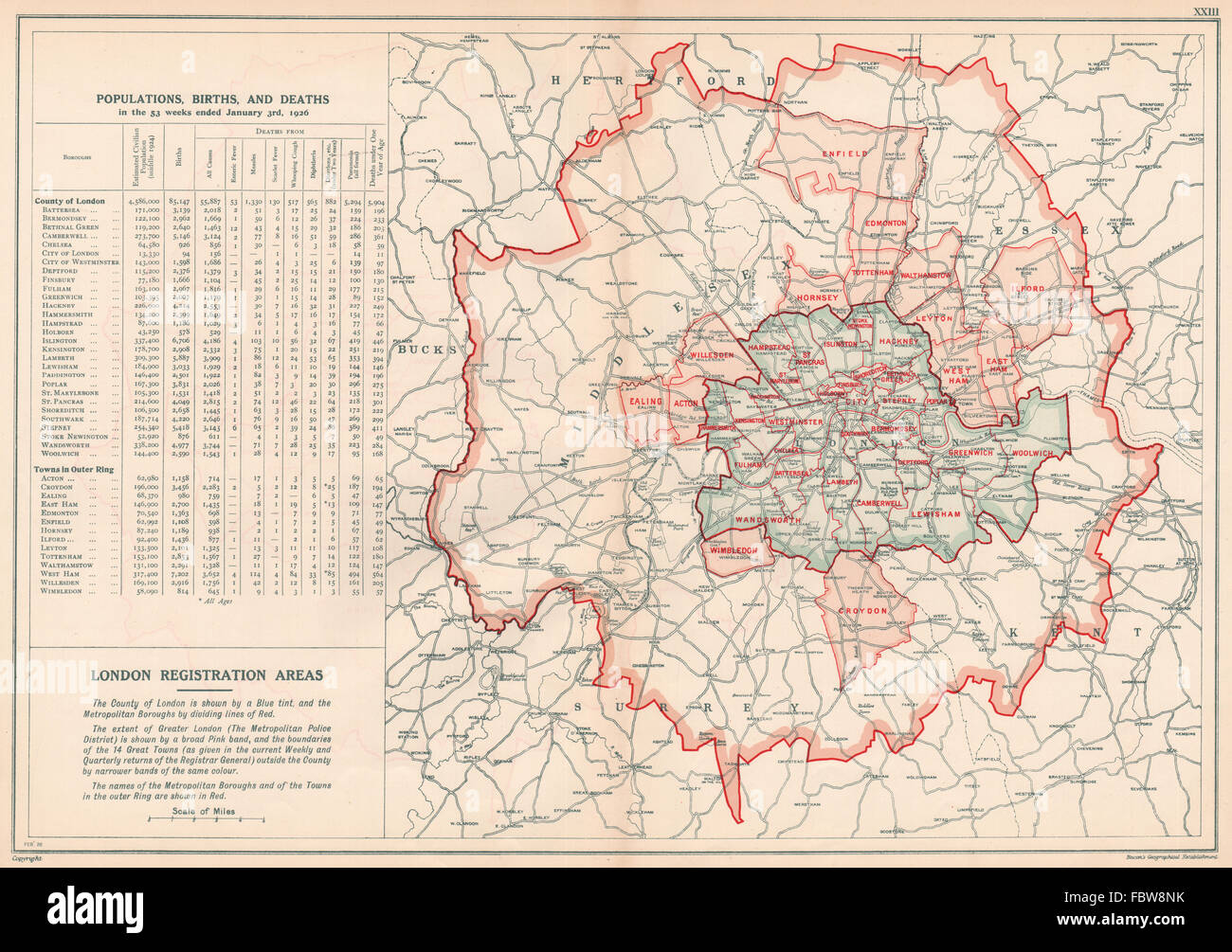 London map 1926 Banque de photographies et d’images à haute résolution ...