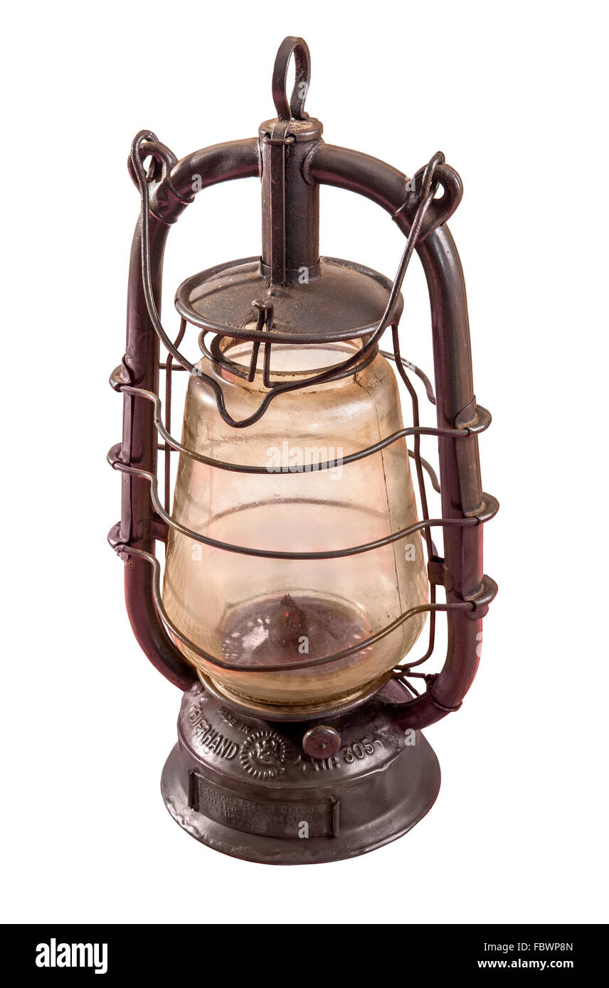 La lampe à pétrole isolé sur fond blanc Photo Stock - Alamy