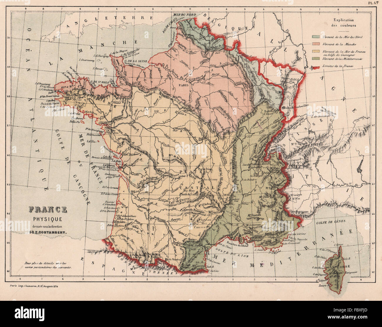 Carte De La France Et Méditerranée Banque d'image et photos - Alamy