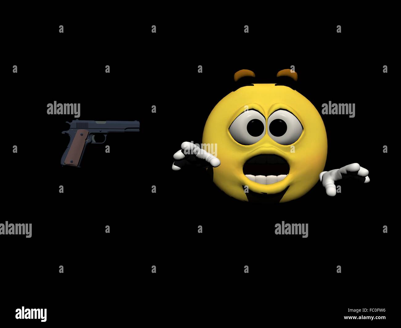 Emoticon frightened Banque de photographies et d’images à haute ...