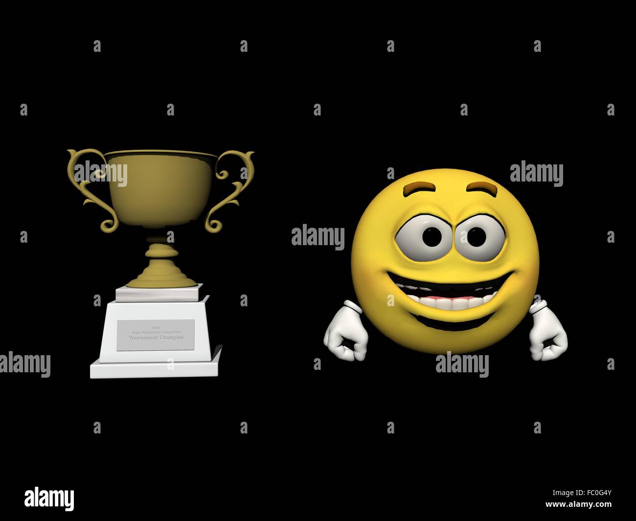 L'émoticône gagnant - 3D render Photo Stock - Alamy