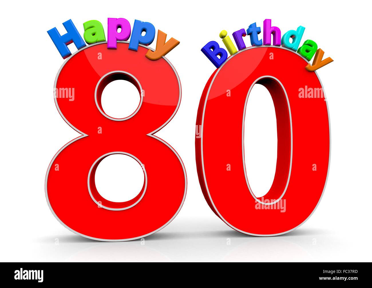 Die Zahl Mit 80 Joyeux Anniversaire Darauf Photo Stock Alamy