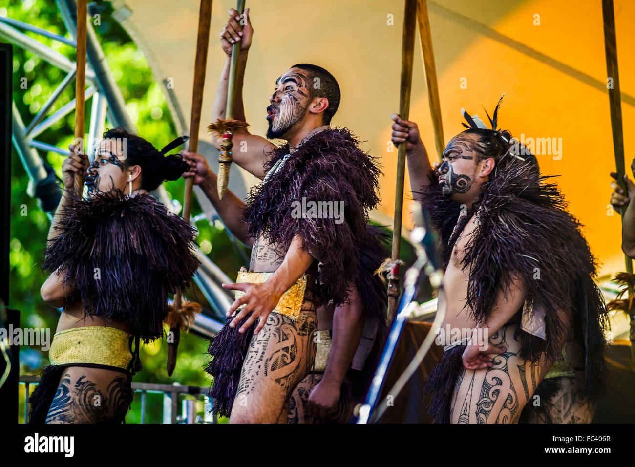 Haka maori ancestral war cry Banque de photographies et d’images à ...