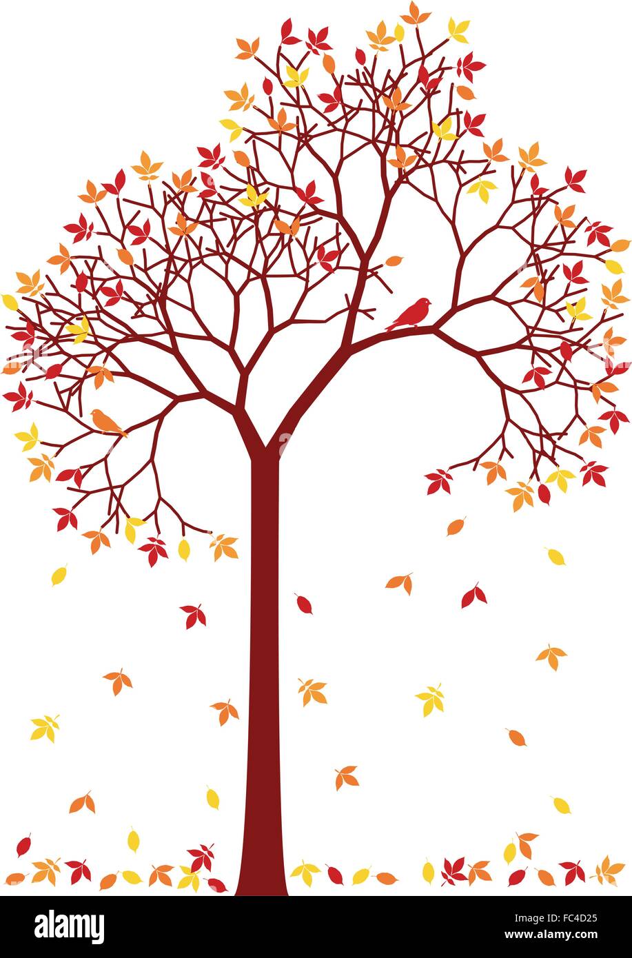 Silhouette D'arbre Automne Banque d'images vectorielles - Alamy