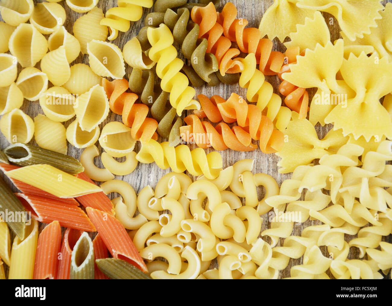 Différents types de pâtes alimentaires Photo Stock - Alamy