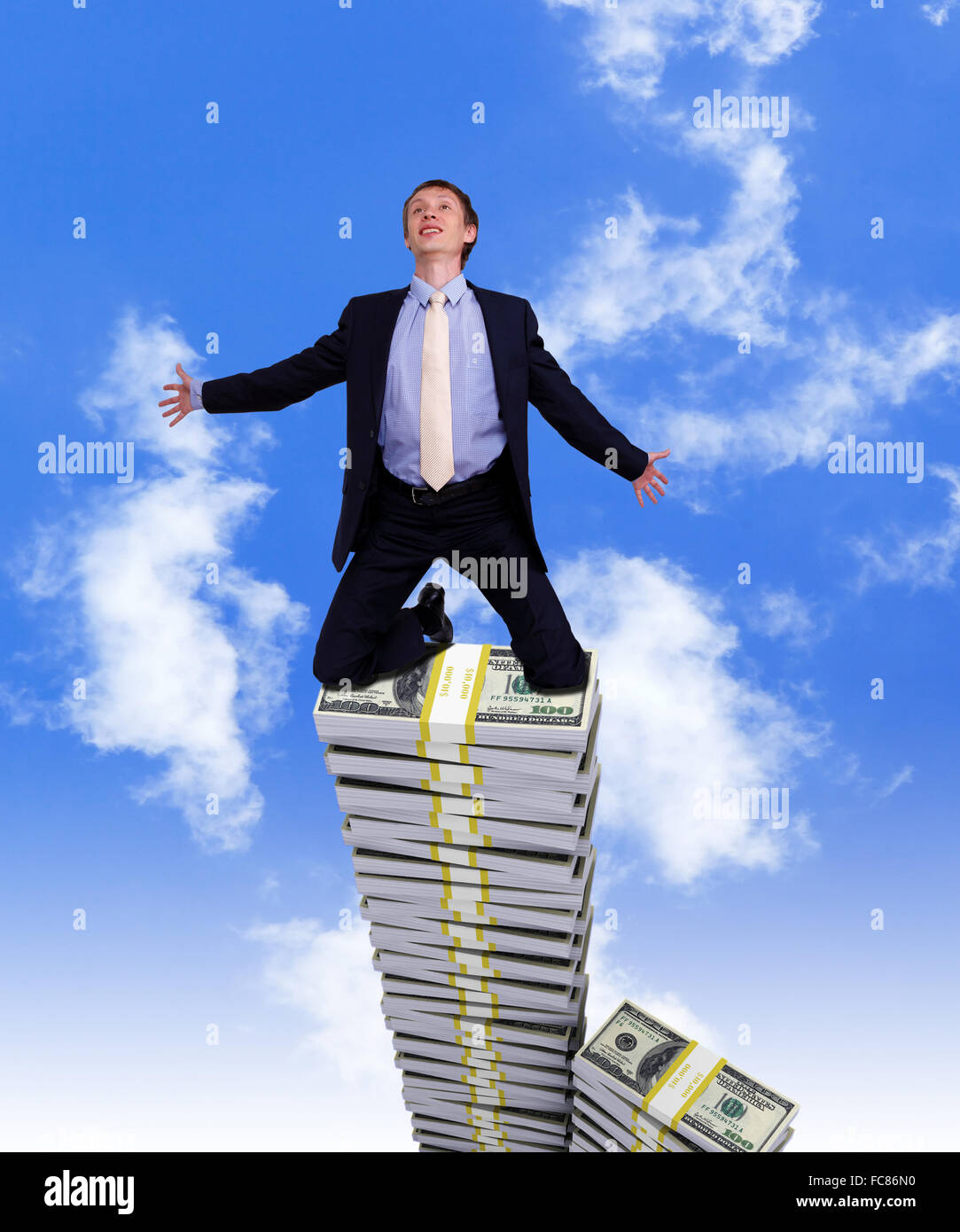 Collage sur le thème de l'argent et d'affaires avec le symbole monétaire Photo Stock - Alamy