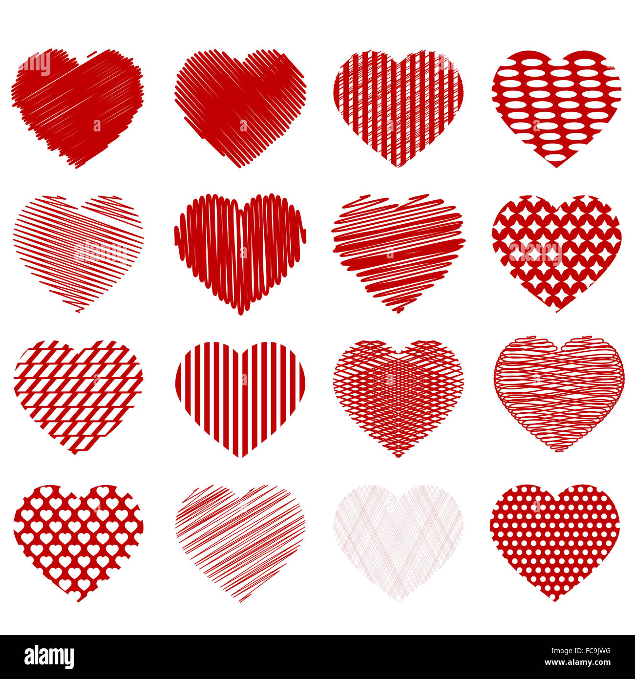 Ensemble de coeurs rouges Banque de photographies et d’images à haute ...