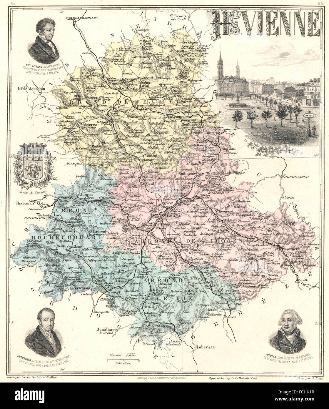 HAUTE-VIENNE : Haute-Vienne département. Vignette de Limoges. Vuillemin ...