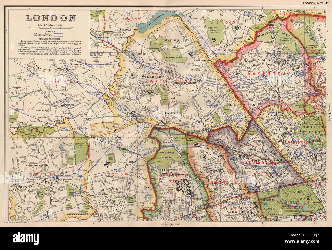 North west london map Banque de photographies et d’images à haute ...
