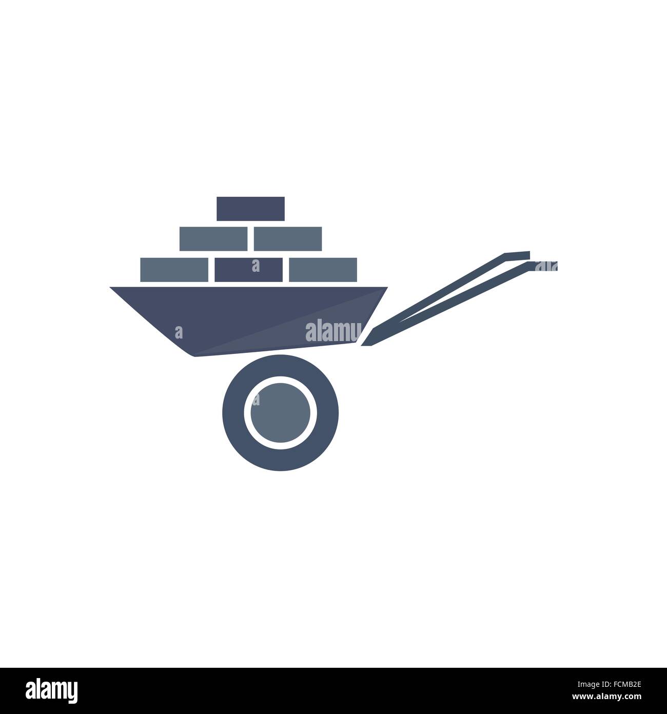 Icône de la brouette avec des briques Image Vectorielle Stock - Alamy