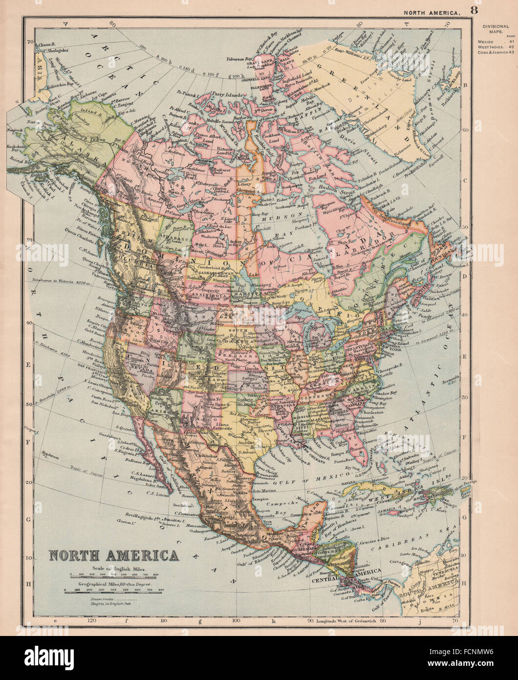 Mapa político de américa del norte Banque de photographies et d’images ...