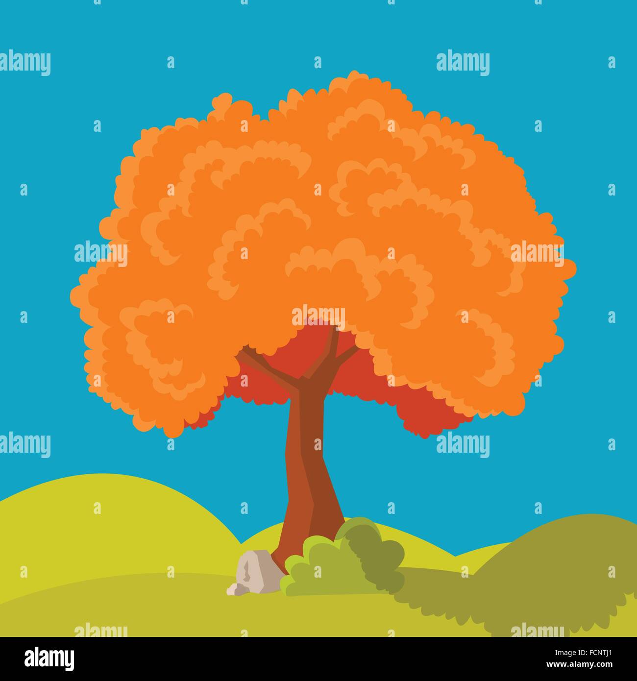 Arbre cartoon Banque d'images vectorielles - Alamy