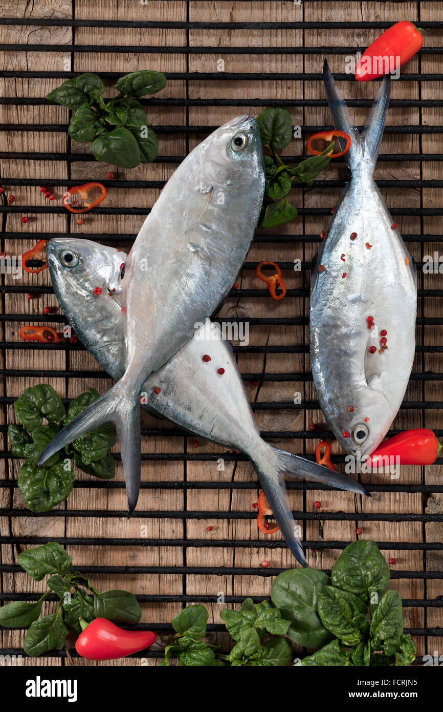 Raw trevally fish Banque de photographies et d’images à haute ...