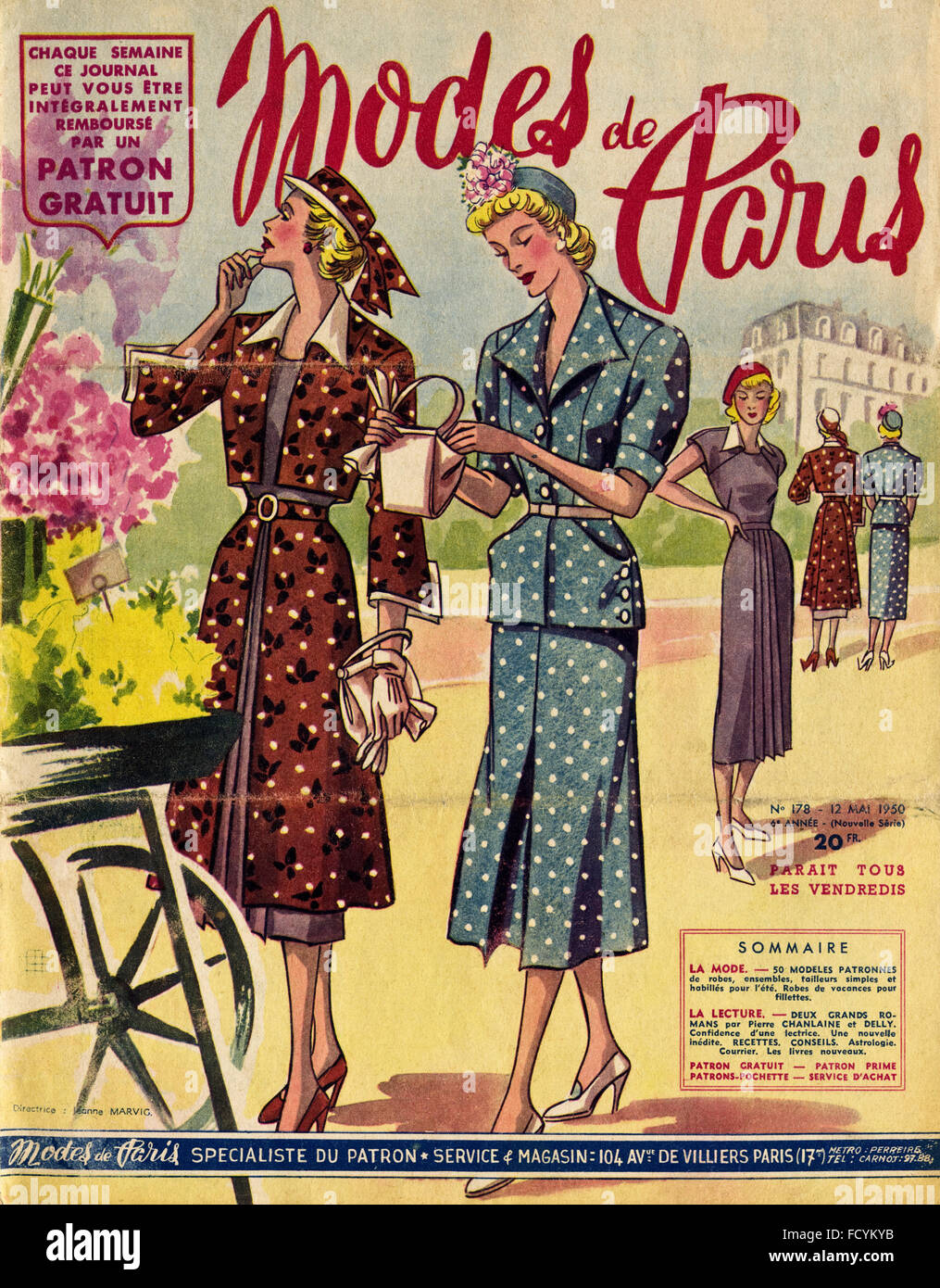 Couverture de magazine de mode vintage original Modes de Paris à partir ...