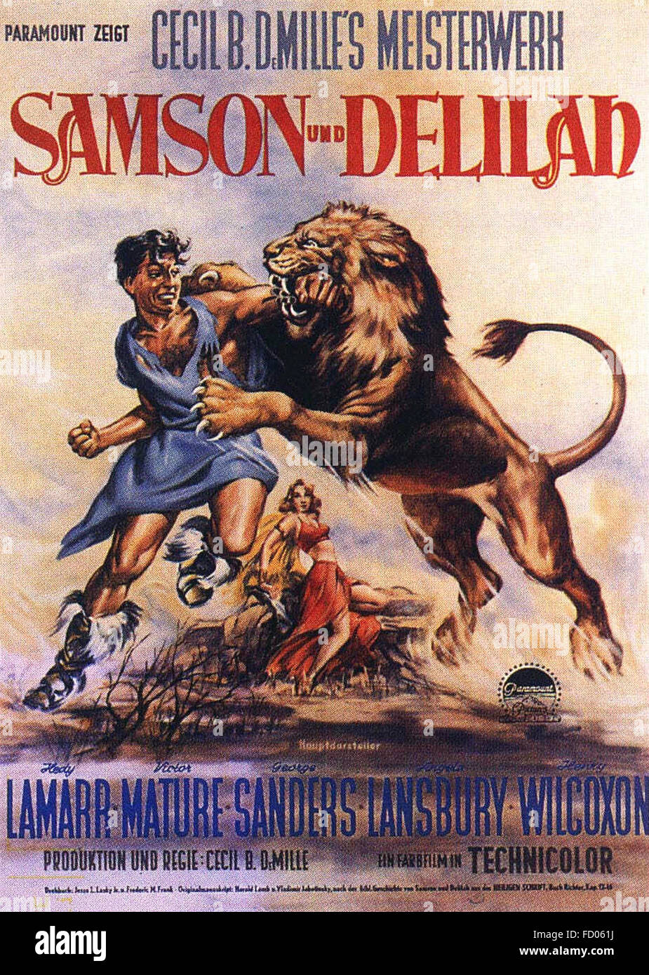 Samson et Dalila (1949) - Affiche de film allemand Photo Stock - Alamy