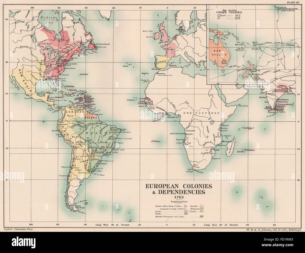 British colonies map Banque de photographies et d’images à haute ...