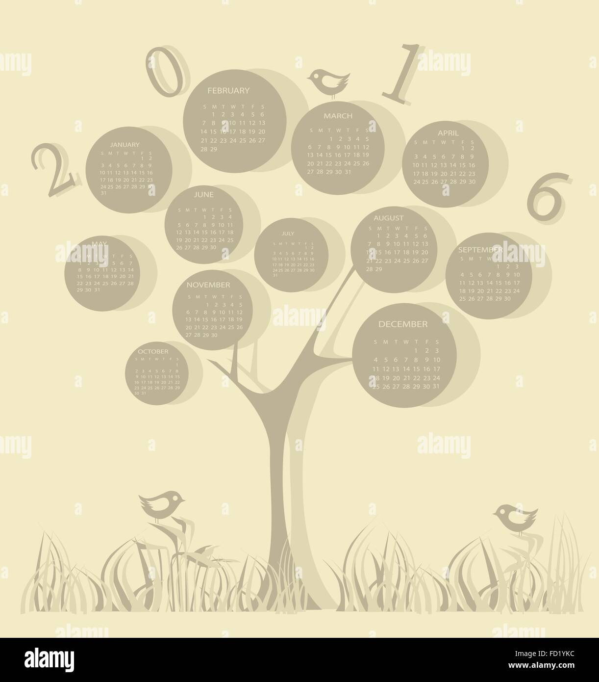 Calendrier vintage Banque d'images vectorielles - Page 2 - Alamy