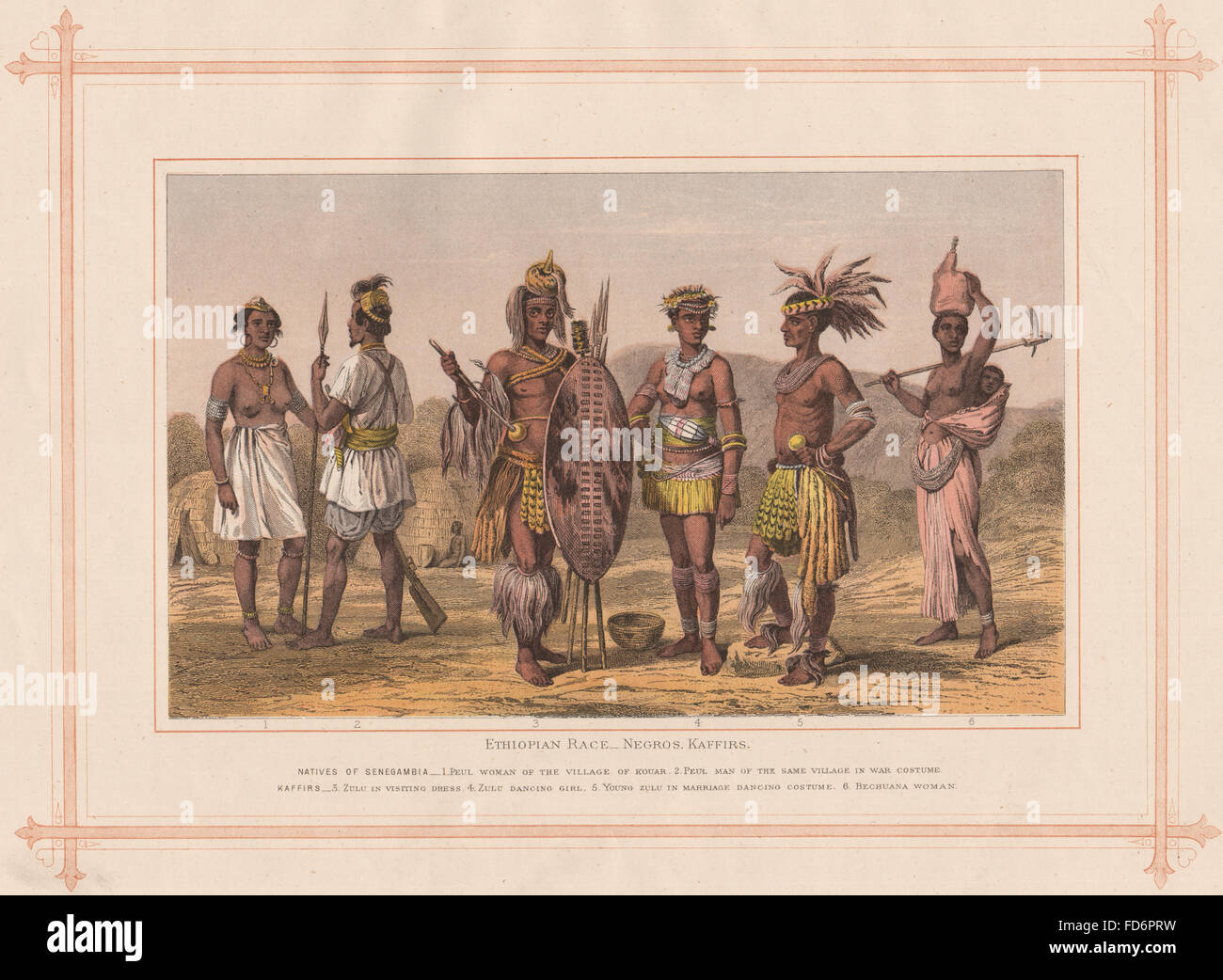 RACE : Negros Nègres éthiopiens Peul Sénégambie Kouar Zulu Bechuana ...