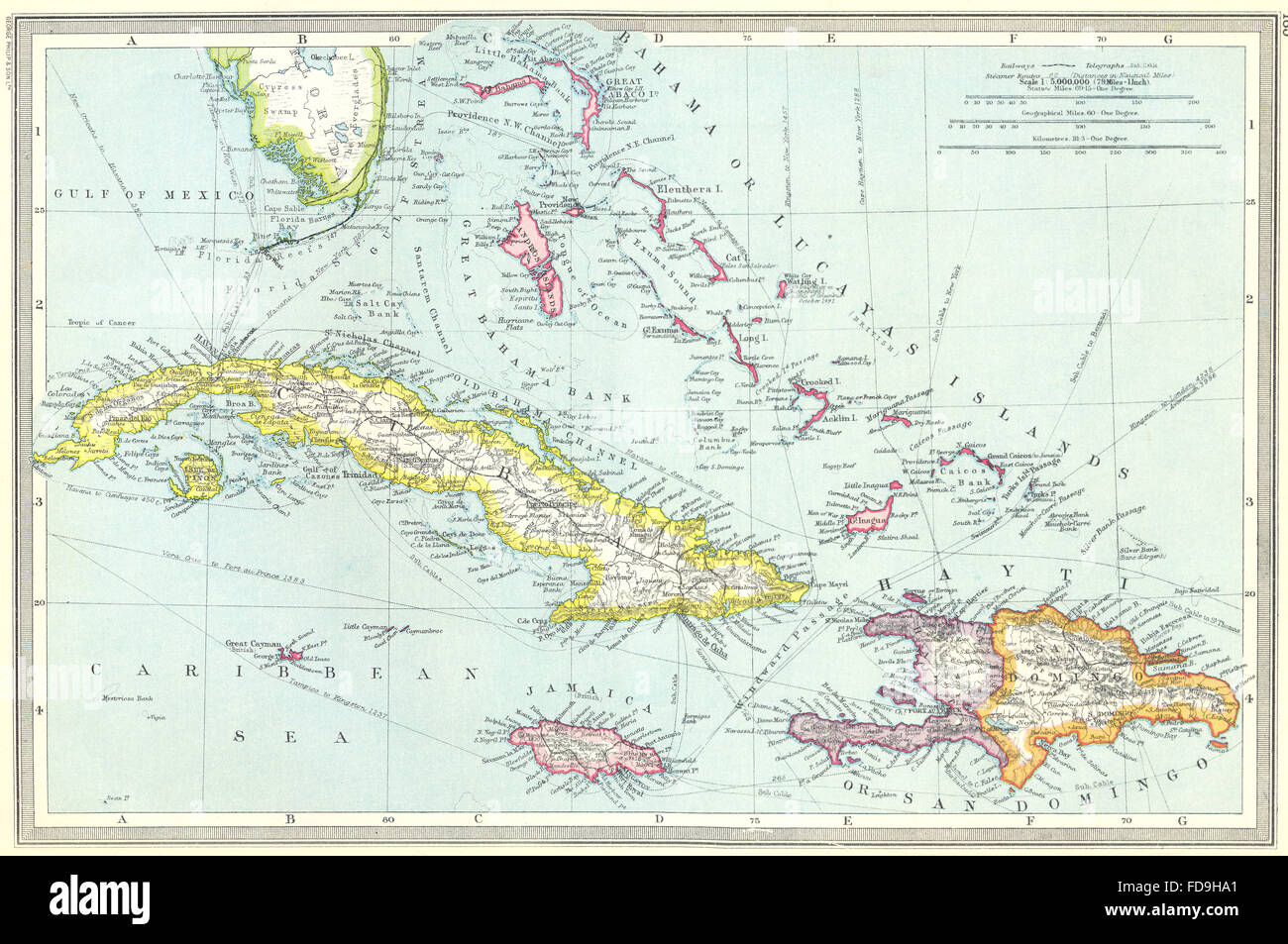 Mapa de la hispaniola Banque de photographies et d’images à haute ...