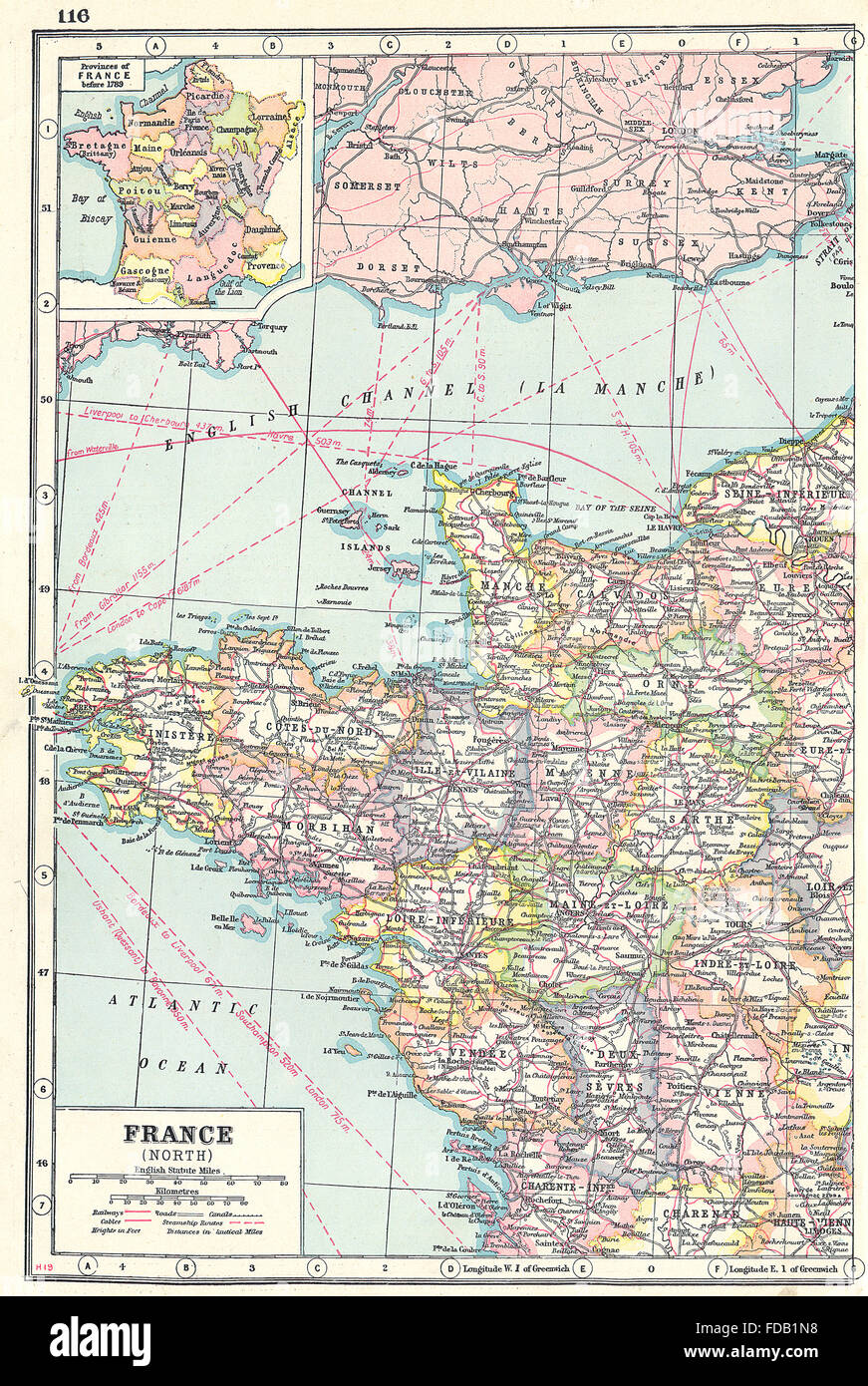 Carte de france 1920 Banque de photographies et d’images à haute ...