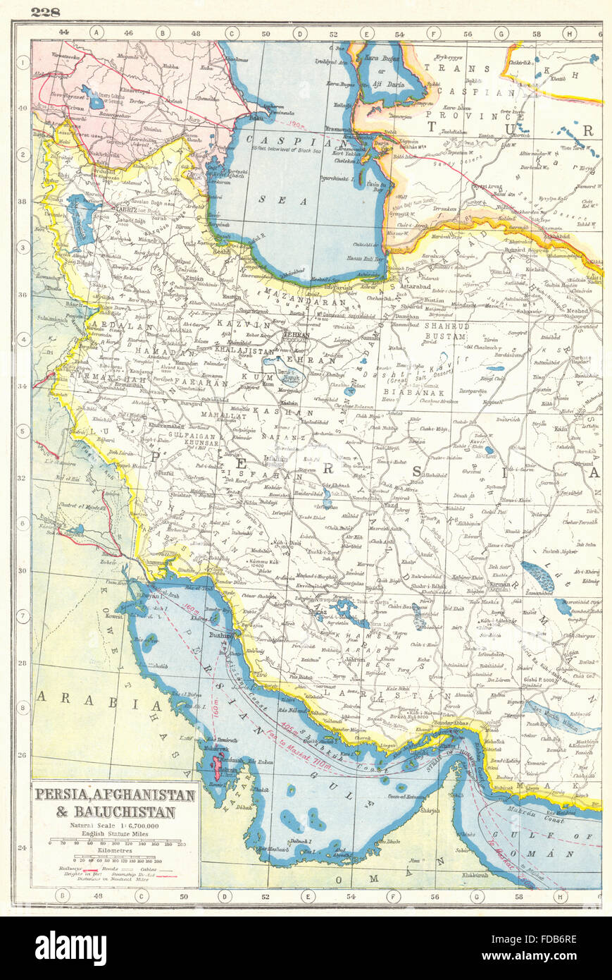 Carte de la perse avec l'afghanistan et le baluchistan Banque de ...