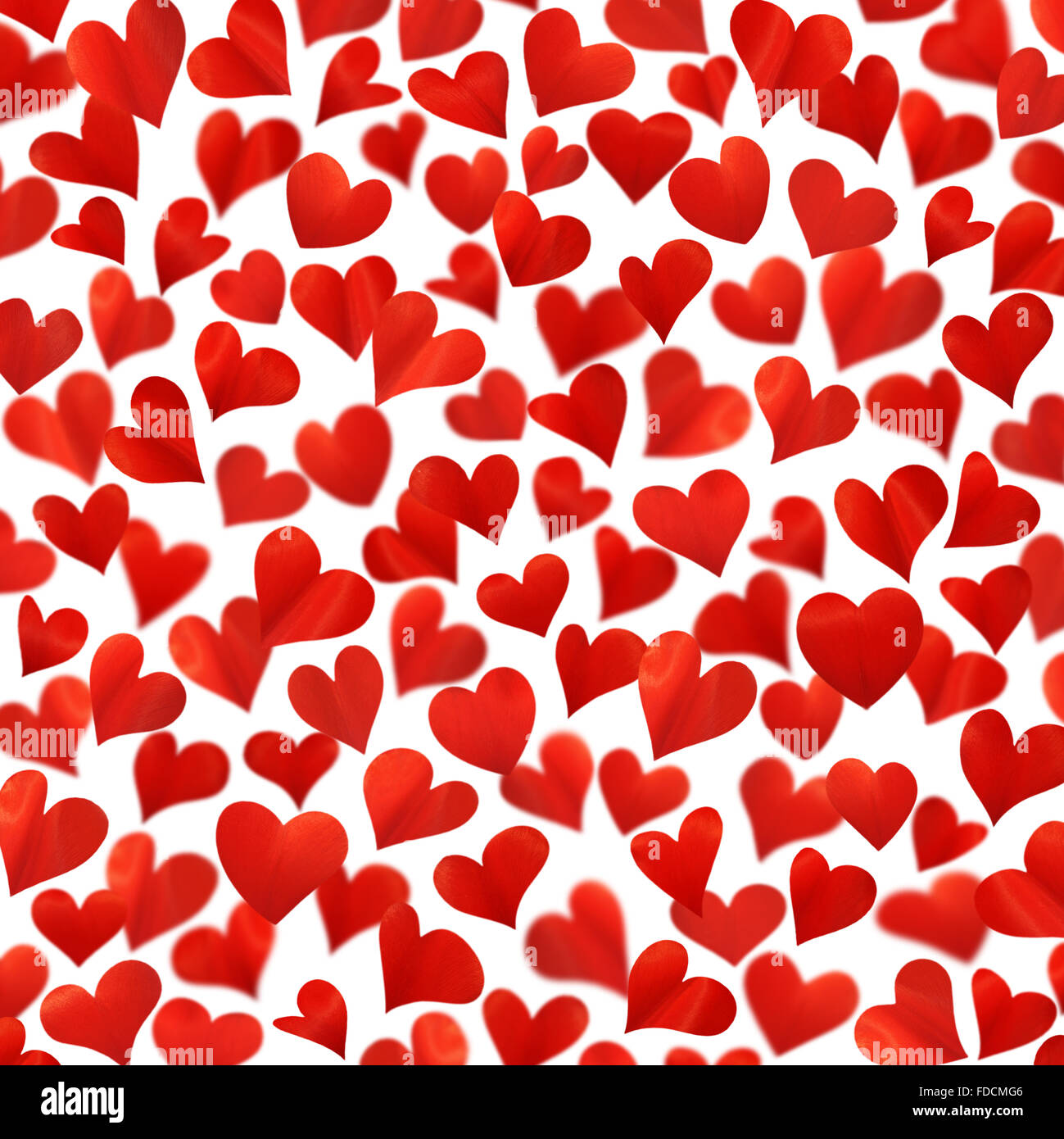 Arrière-plan avec coeurs rouges en 3D, carte Saint Valentin, carte d ...