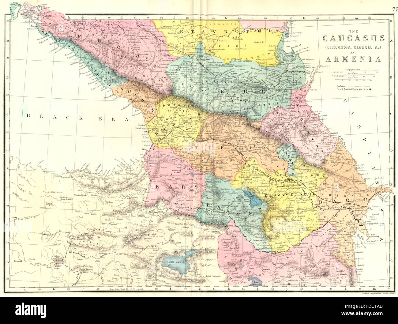 Antique map of azerbaijan Banque de photographies et d’images à haute ...