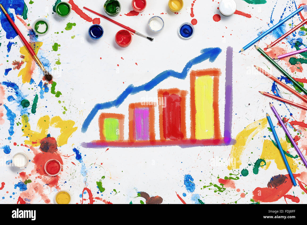 Concept de croissance financière avec des dimensions de la hausse ...