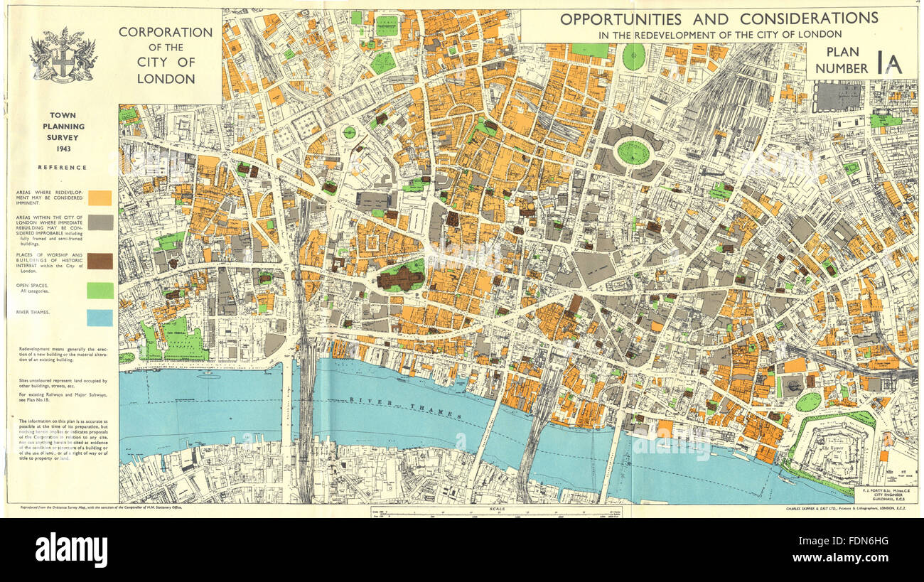 Map of london 1944 Banque de photographies et d’images à haute ...