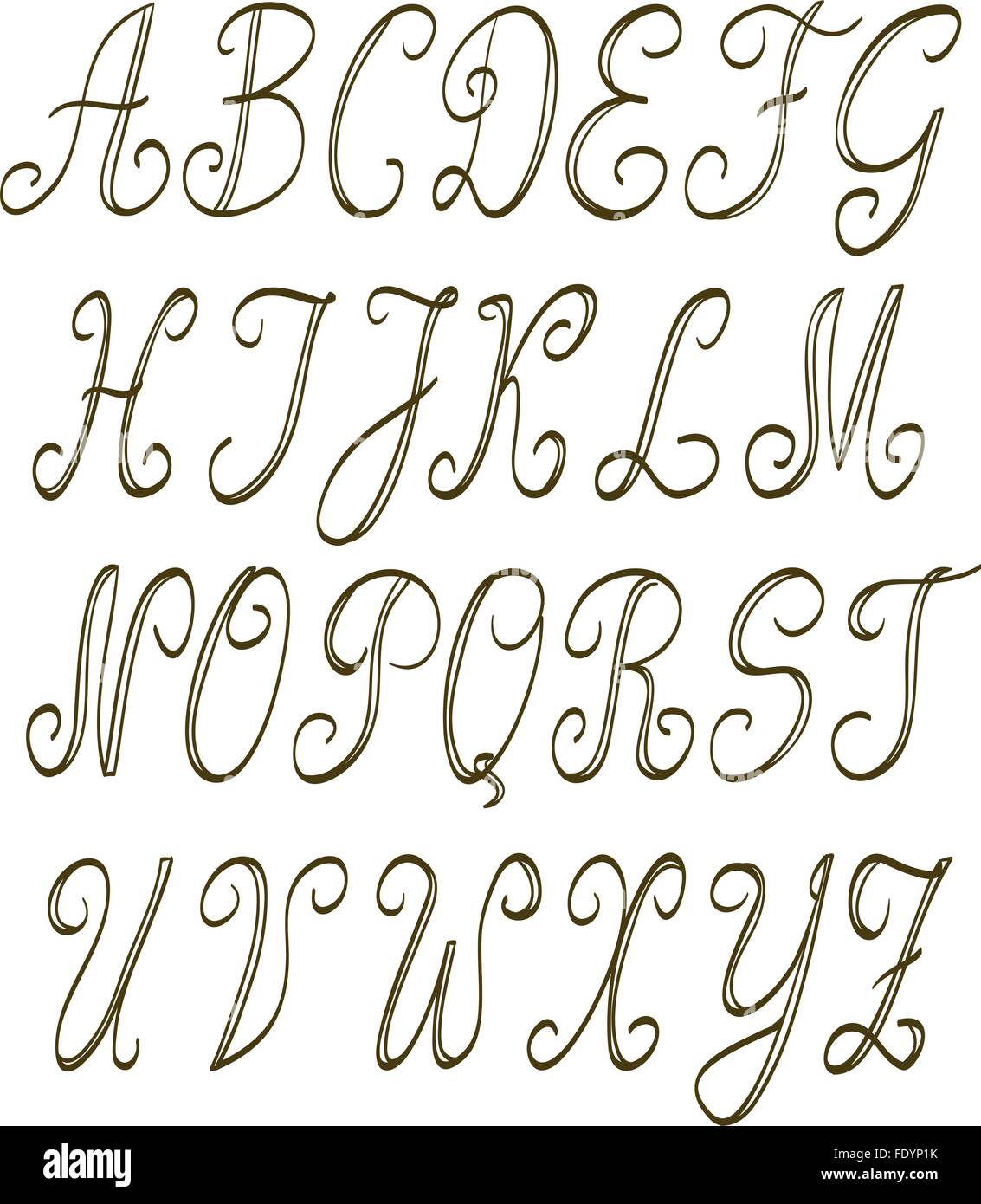 Brushpen alphabet majuscules Banque de photographies et d’images à ...
