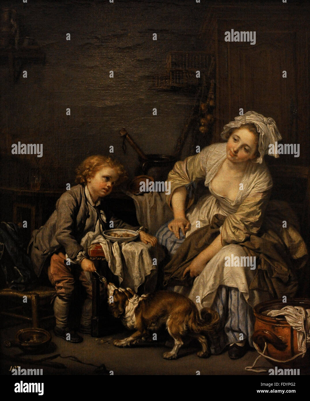 Jean-Baptiste Greuze (1725-1805). Le peintre français. L'enfant gâté ...