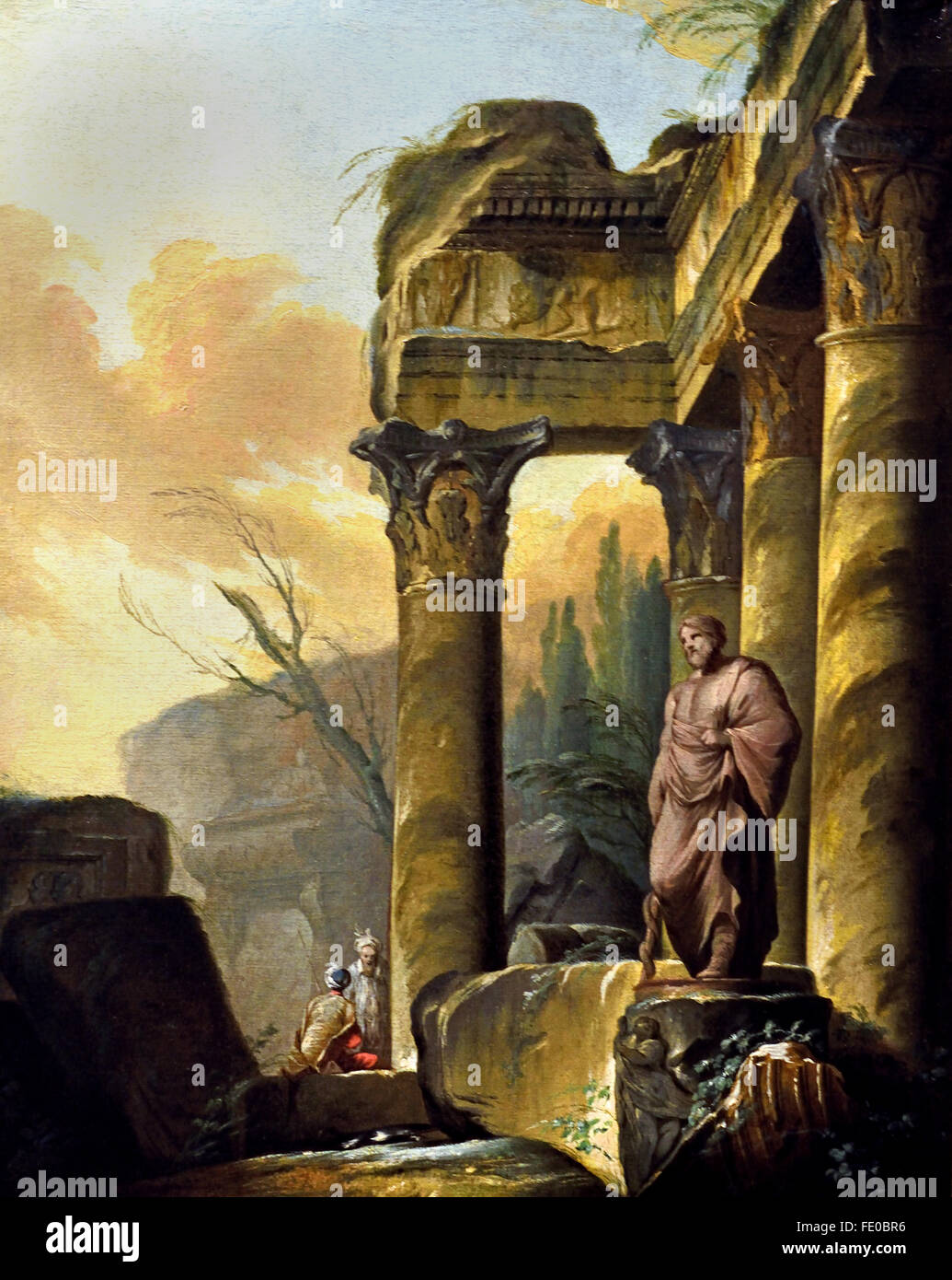 Ruines d'une fête avec la statue d'Esculape par Jean Barbault (1705 ...