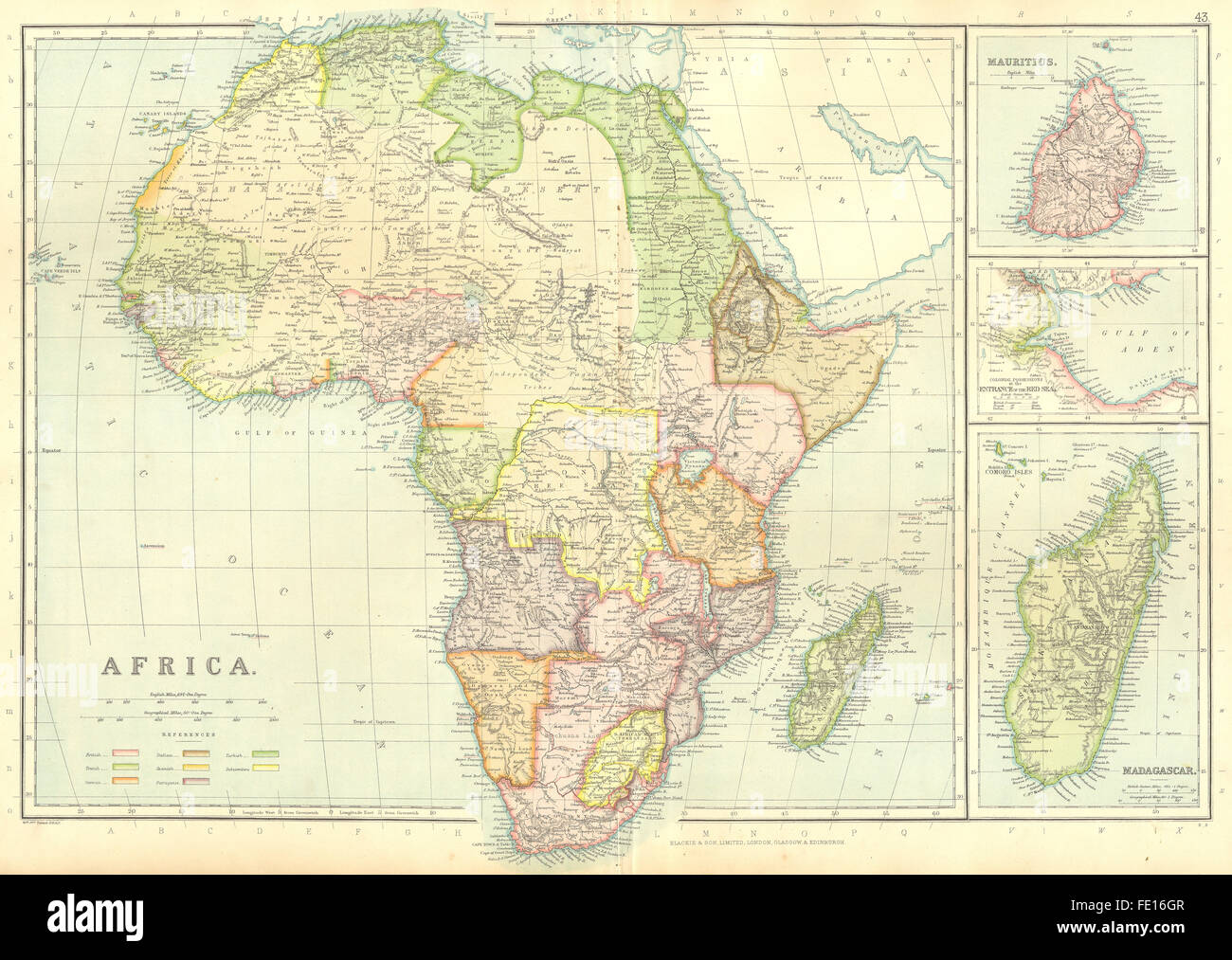 Carte de l'afrique coloniale avec madagascar Banque de photographies et ...