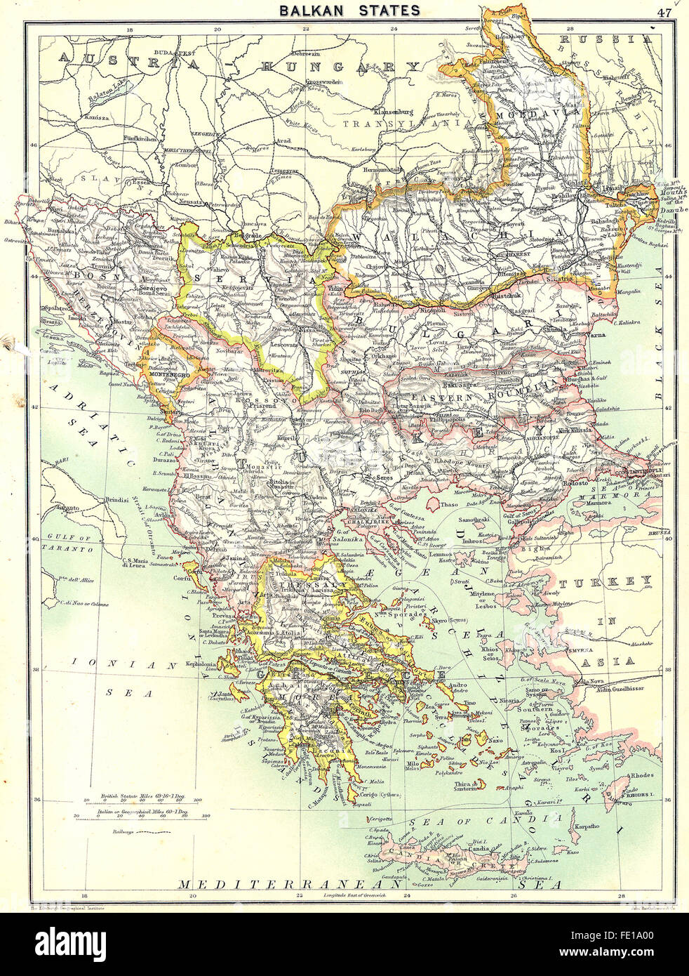 Map of balkan states Banque de photographies et d’images à haute ...