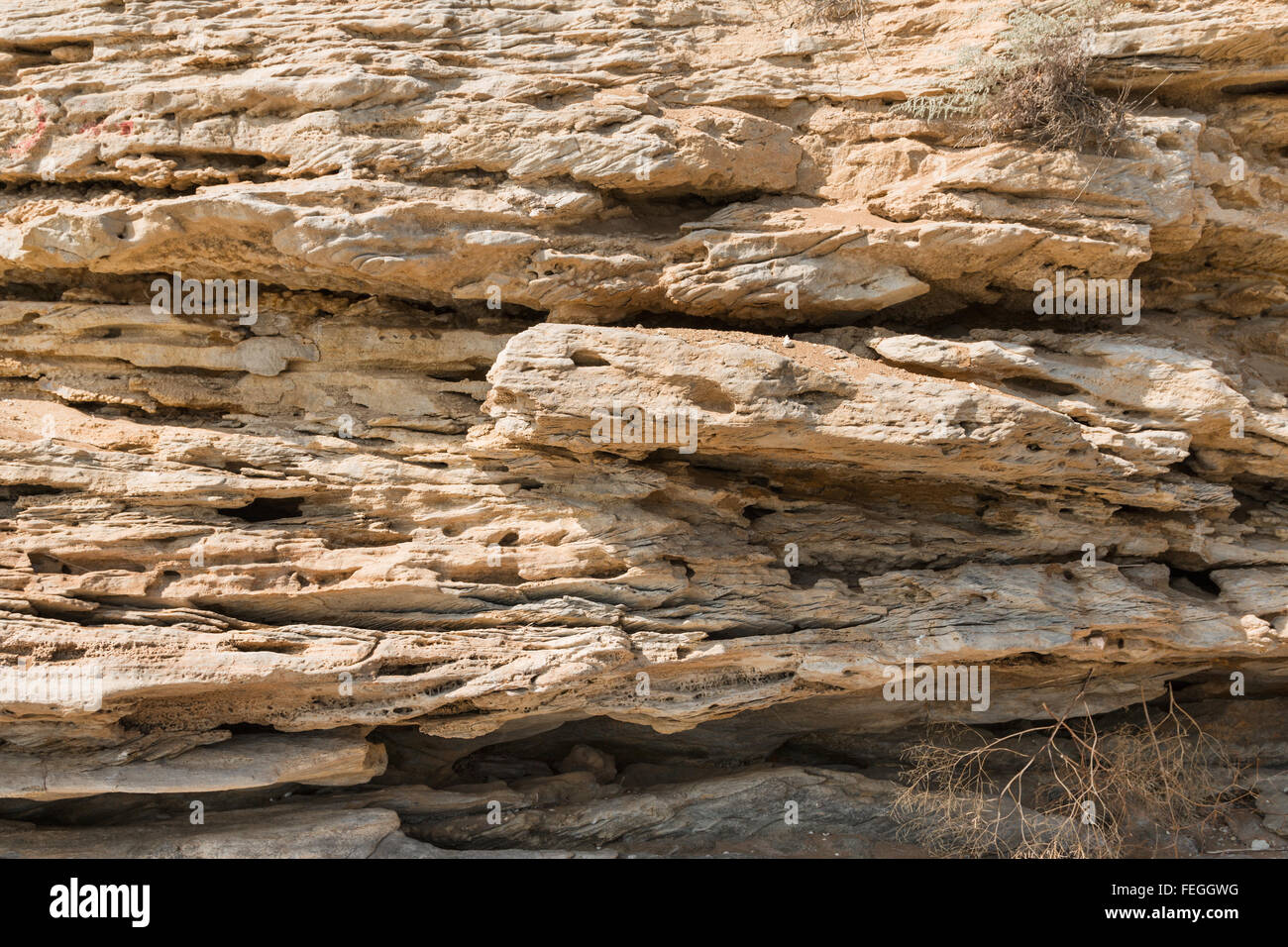La texture des rochers de grès exposés à l'érosion et de la destruction ...