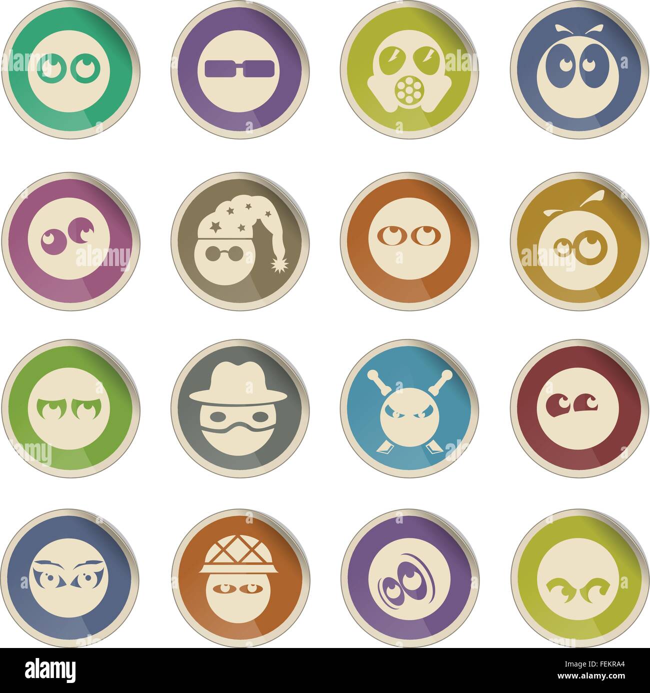 Les émotions et les regards icons Image Vectorielle Stock - Alamy