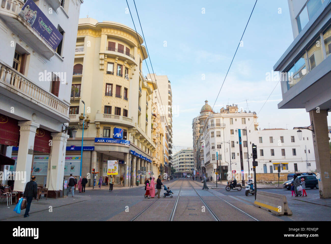 Boulevard Mohammed V, principale rue piétonne, Casablanca, Maroc ...