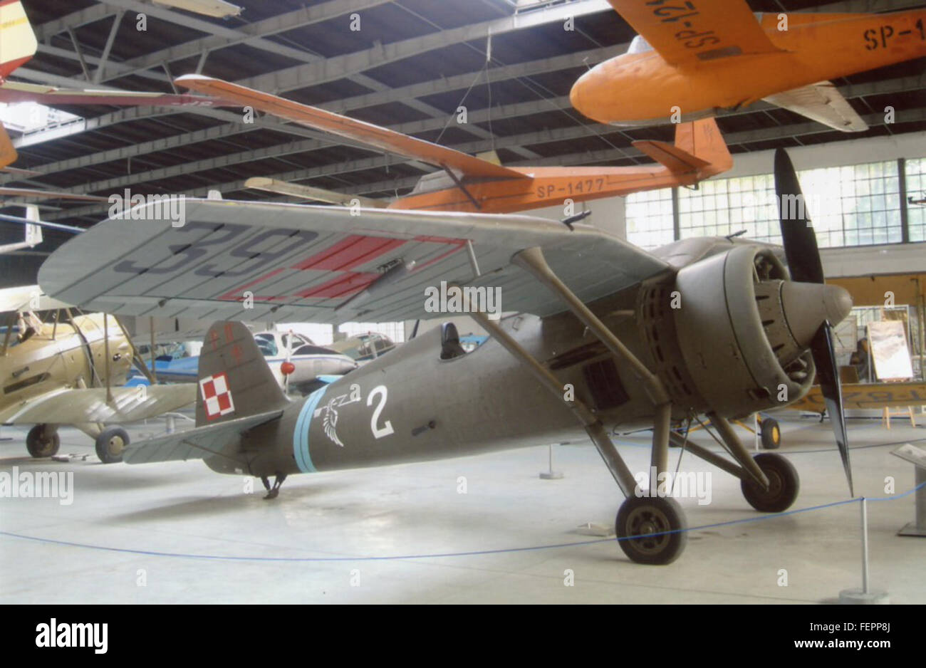 Le PZL P.11c, un avion de chasse polonais des années 1930, est exposé ...